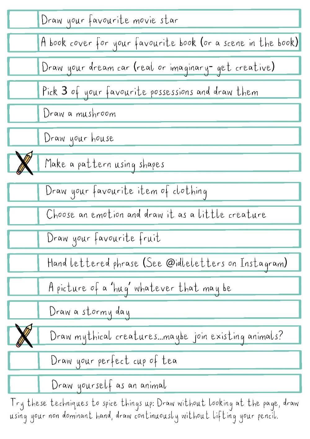 30 fun drawing prompts and art collaboration ideas | Teenage Cancer Trust