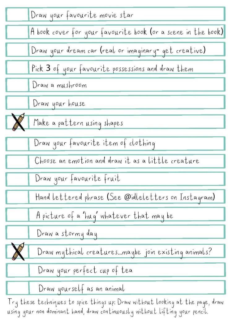 30 fun drawing prompts and art collaboration ideas | Teenage Cancer Trust